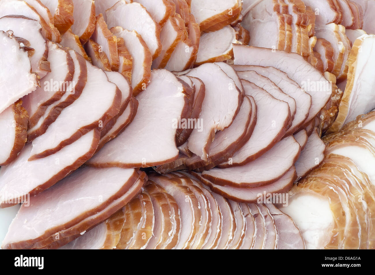 Ham meat bacon background Stock Photo - Alamy
