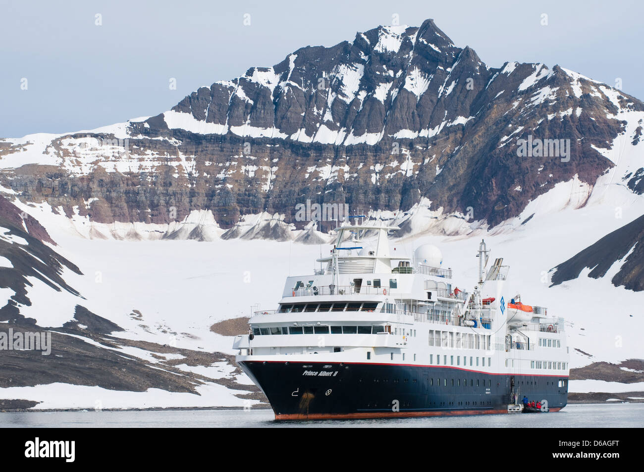 Norway, Svalbard Archipelago, Hornsund, Burgerbukta. Cruise ship Prince ...