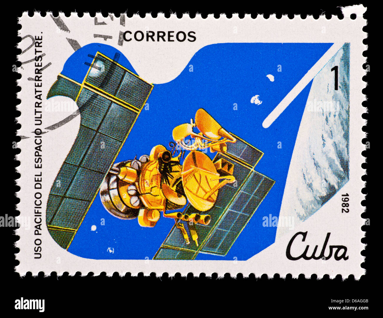 Postage stamp from Cuba depicting the space satellite Mars, issued for ...
