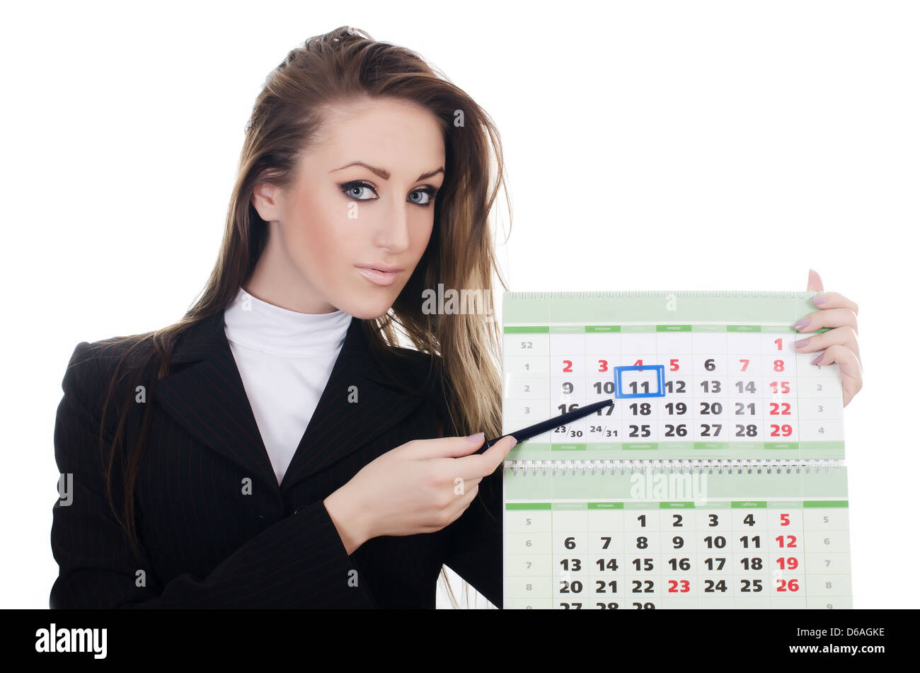 The business woman with a calendar Stock Photo - Alamy