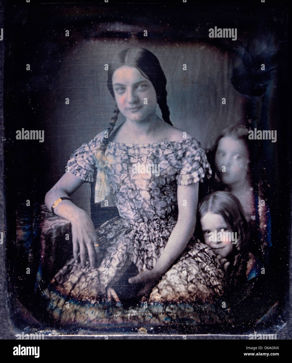 Young Woman With Two Children, Portrait, Daguerreotype, Circa 1850's ...