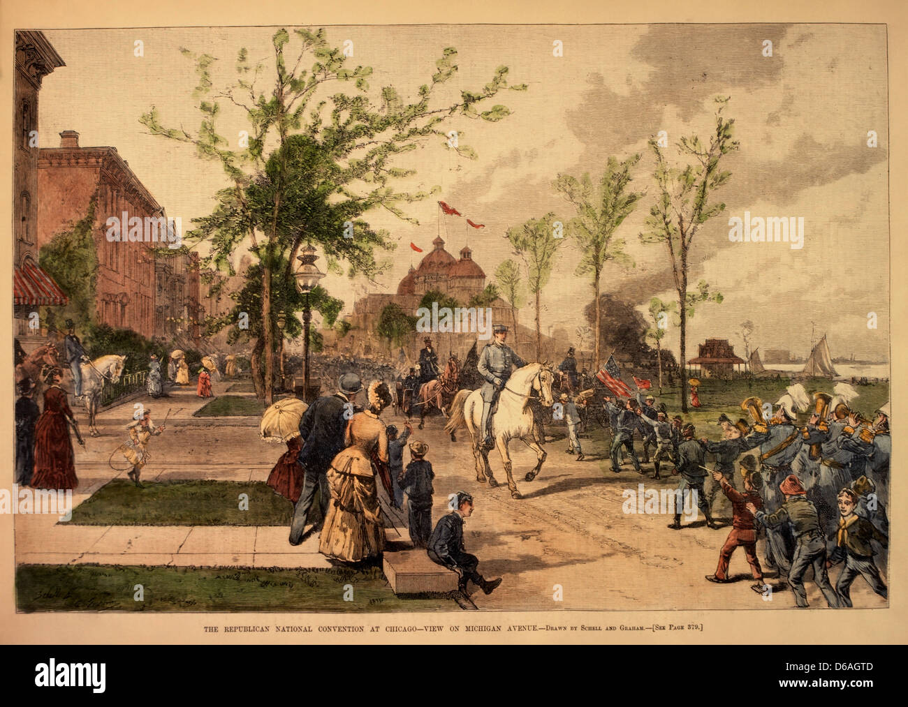 Parade, Michigan Avenue, Chicago, Illinois, USA, Illustration, Harper's ...