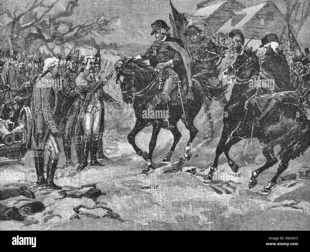 Surrender of Colonel Johann Gottlieb Rall at Trenton, NJ December 25 ...