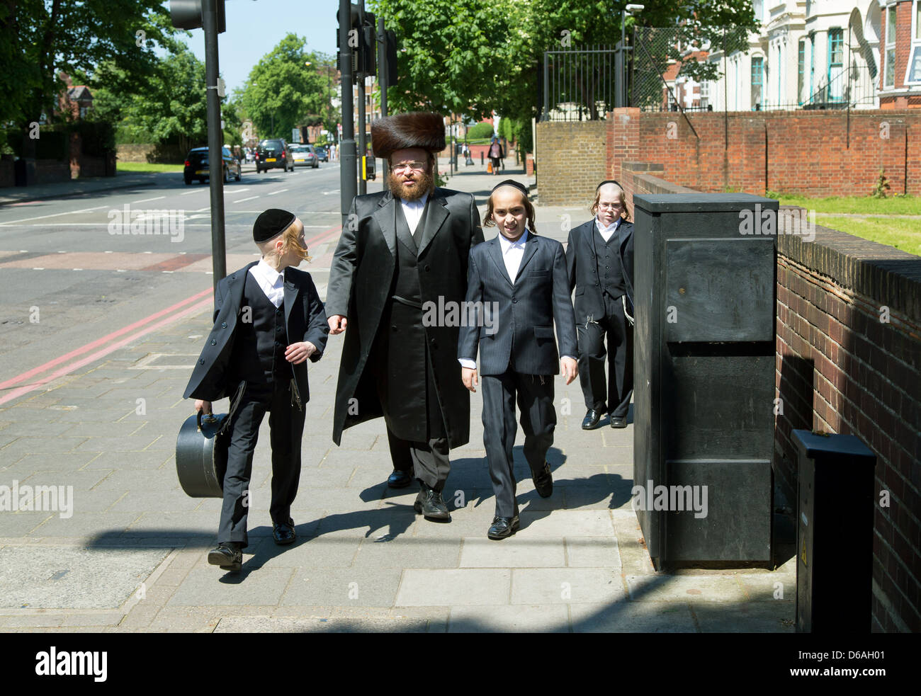London, United Kingdom, ultra-Orthodox Jews in Hackney district Stock ...