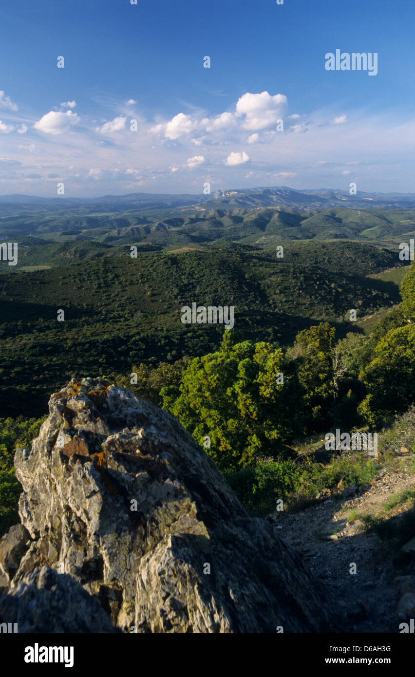 Overview on Fenouillèdes region from Força Réal summit, Millas, Eastern ...