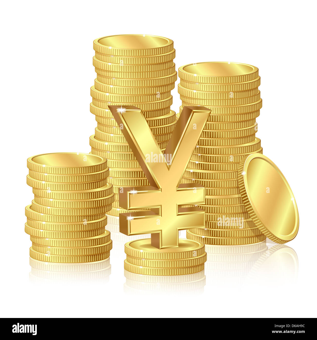Stacks of gold coins Stock Photo - Alamy