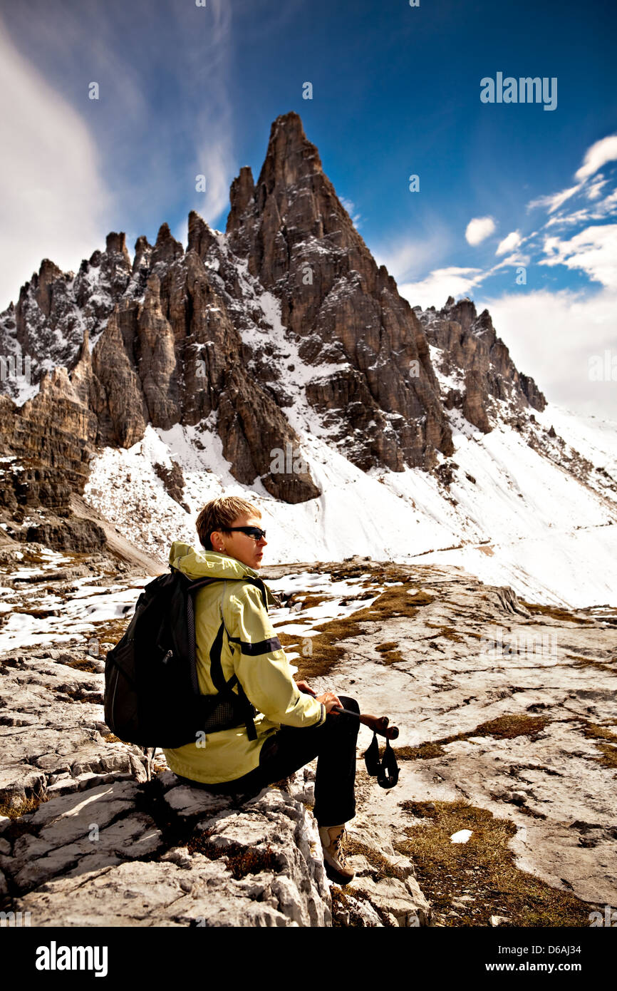 Hiking in Dolomite Stock Photo - Alamy