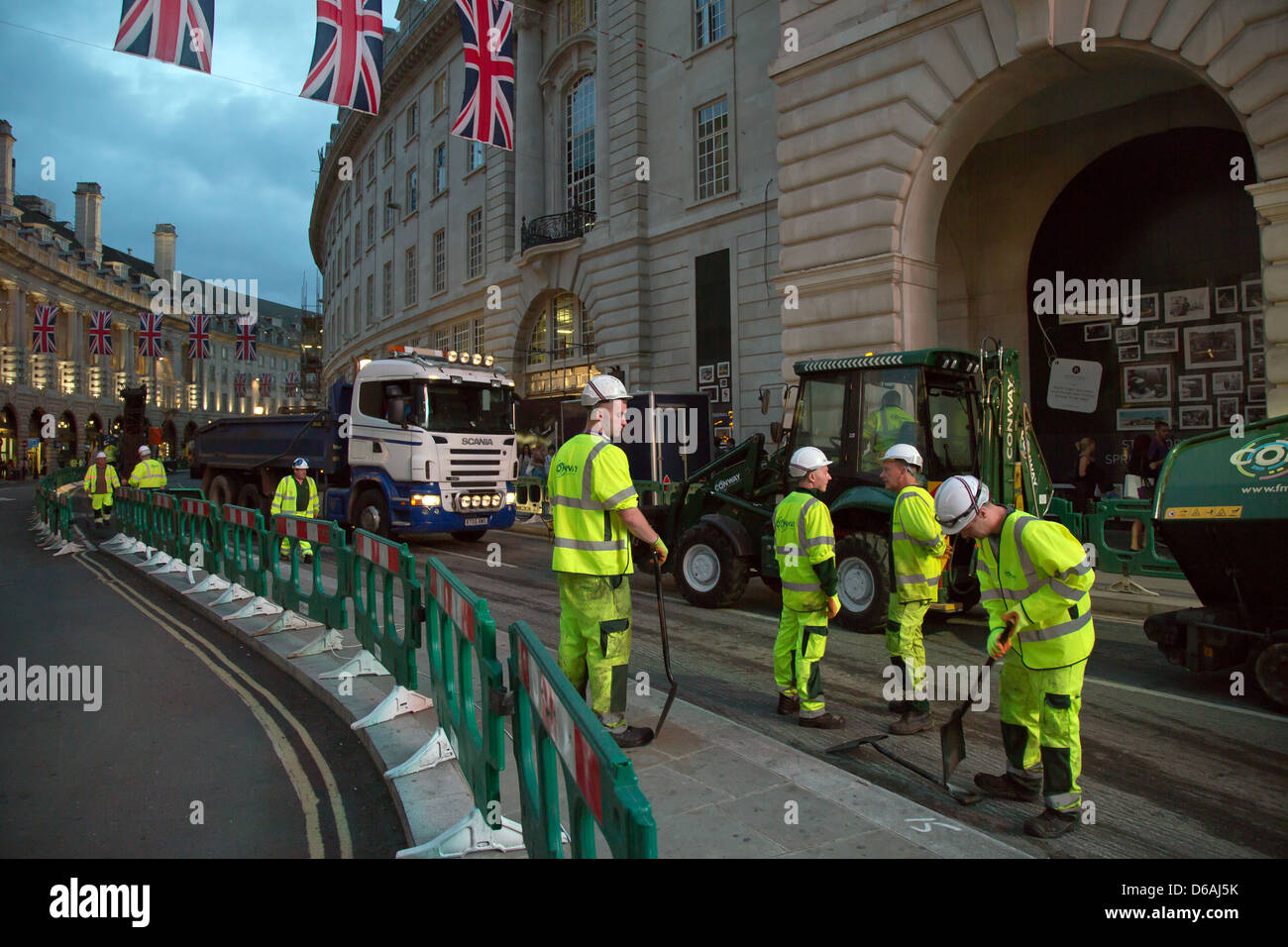 London, United Kingdom, road construction site in Regent Street Stock ...