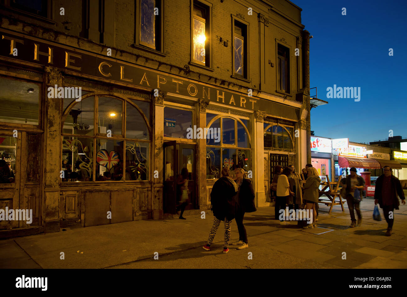 London, United Kingdom, people from The Clapton Hart, a pub in Hackney ...
