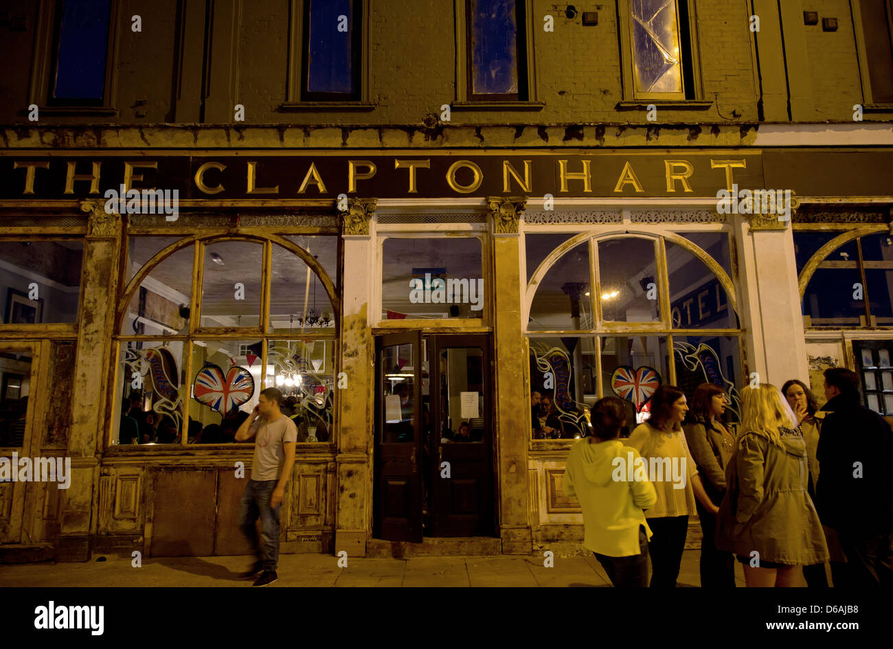 London, United Kingdom, people from The Clapton Hart, a pub in Hackney ...