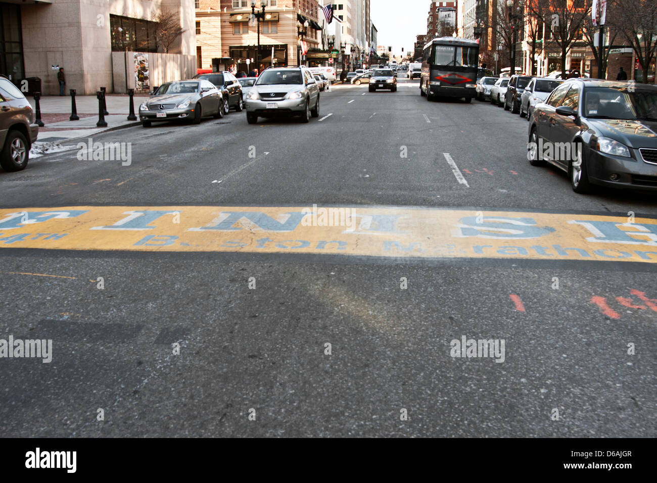Boston marathon finish line hi-res stock photography and images - Alamy