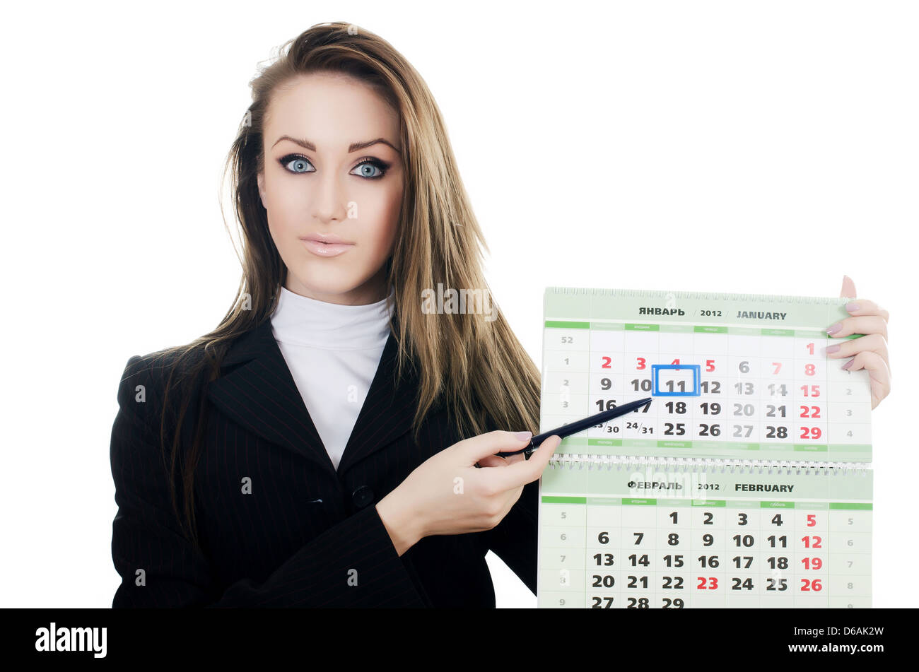 The business woman with a calendar Stock Photo - Alamy