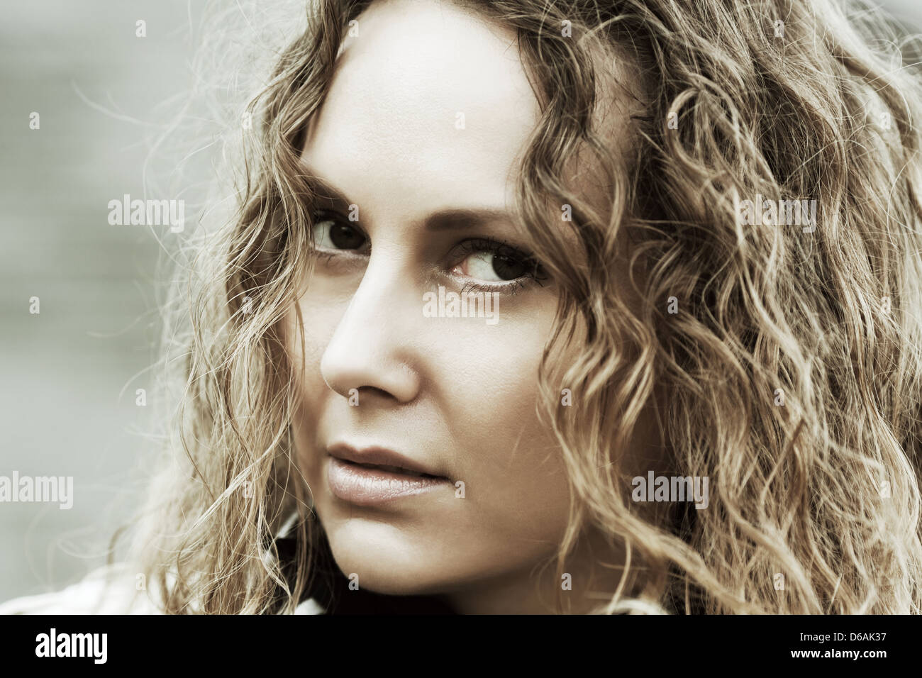 Sad beautiful woman Stock Photo - Alamy