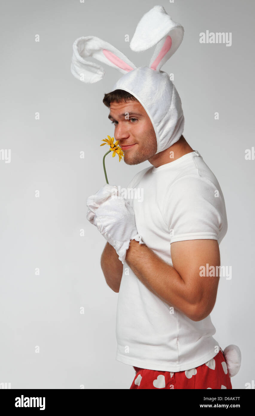 Crazy easter rabbit Stock Photo - Alamy