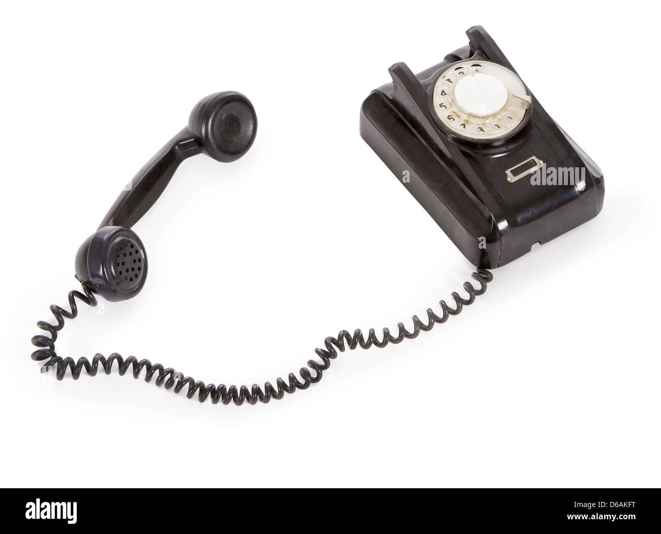 old black phone isolated over white Stock Photo - Alamy
