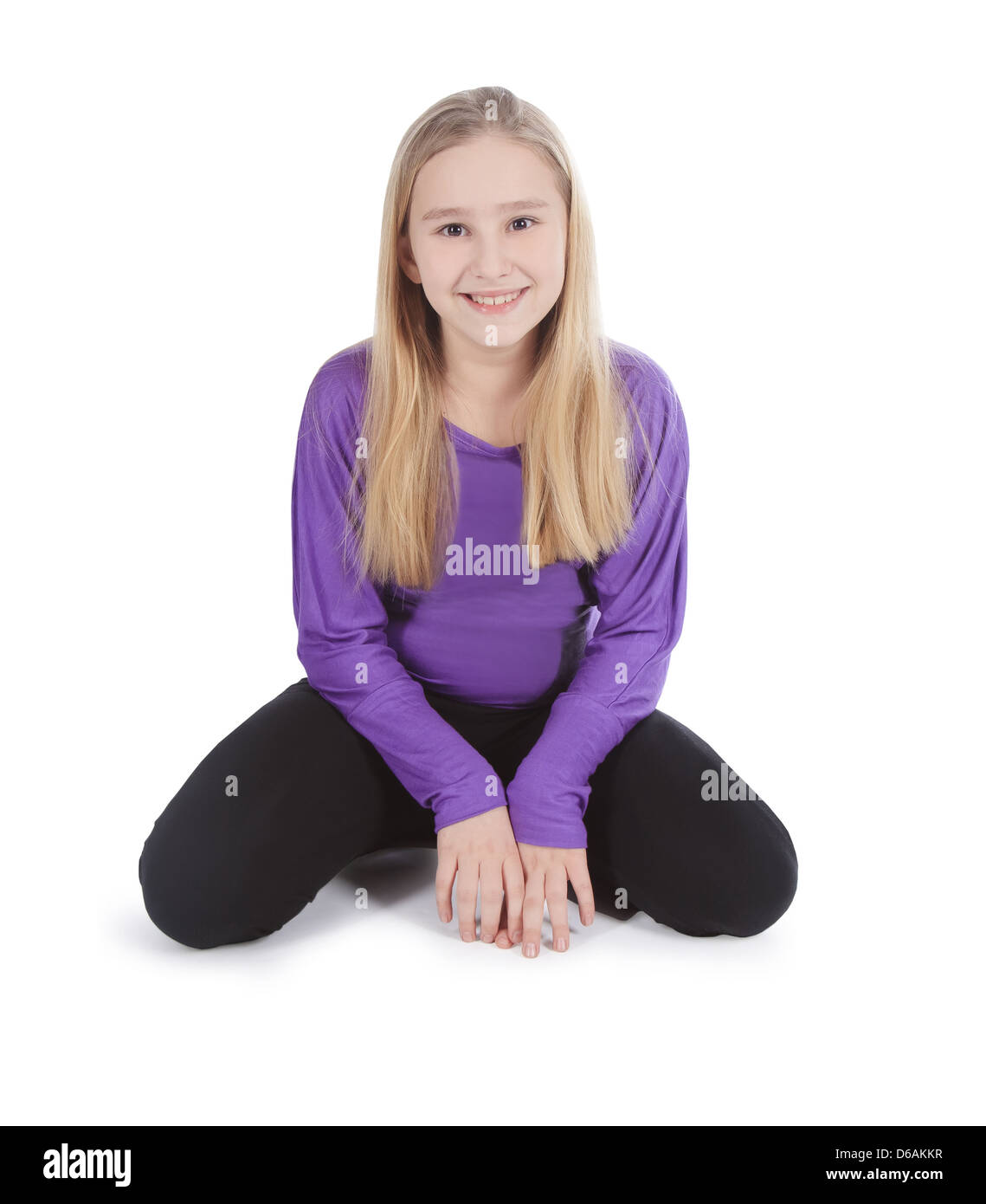 bright picture of lovely girl over white Stock Photo - Alamy