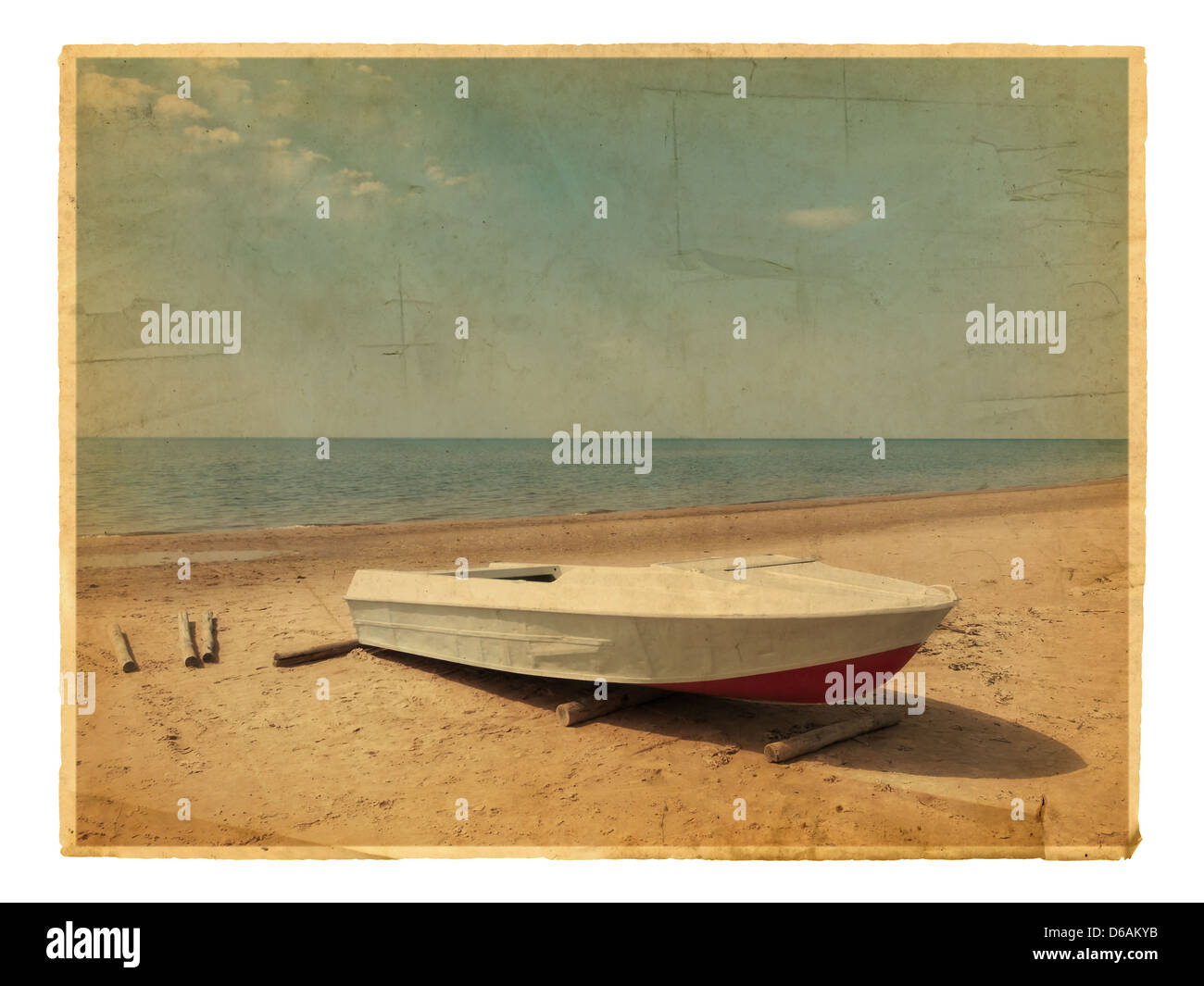 Vintage beach boat Cut Out Stock Images & Pictures - Alamy