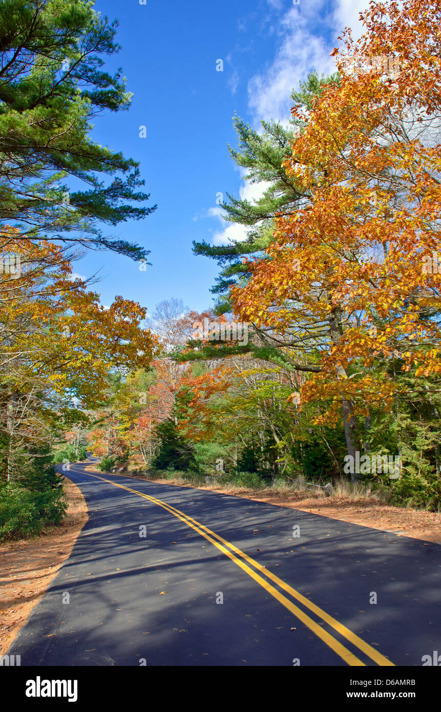 Winding autumn road in New England Stock Photo - Alamy