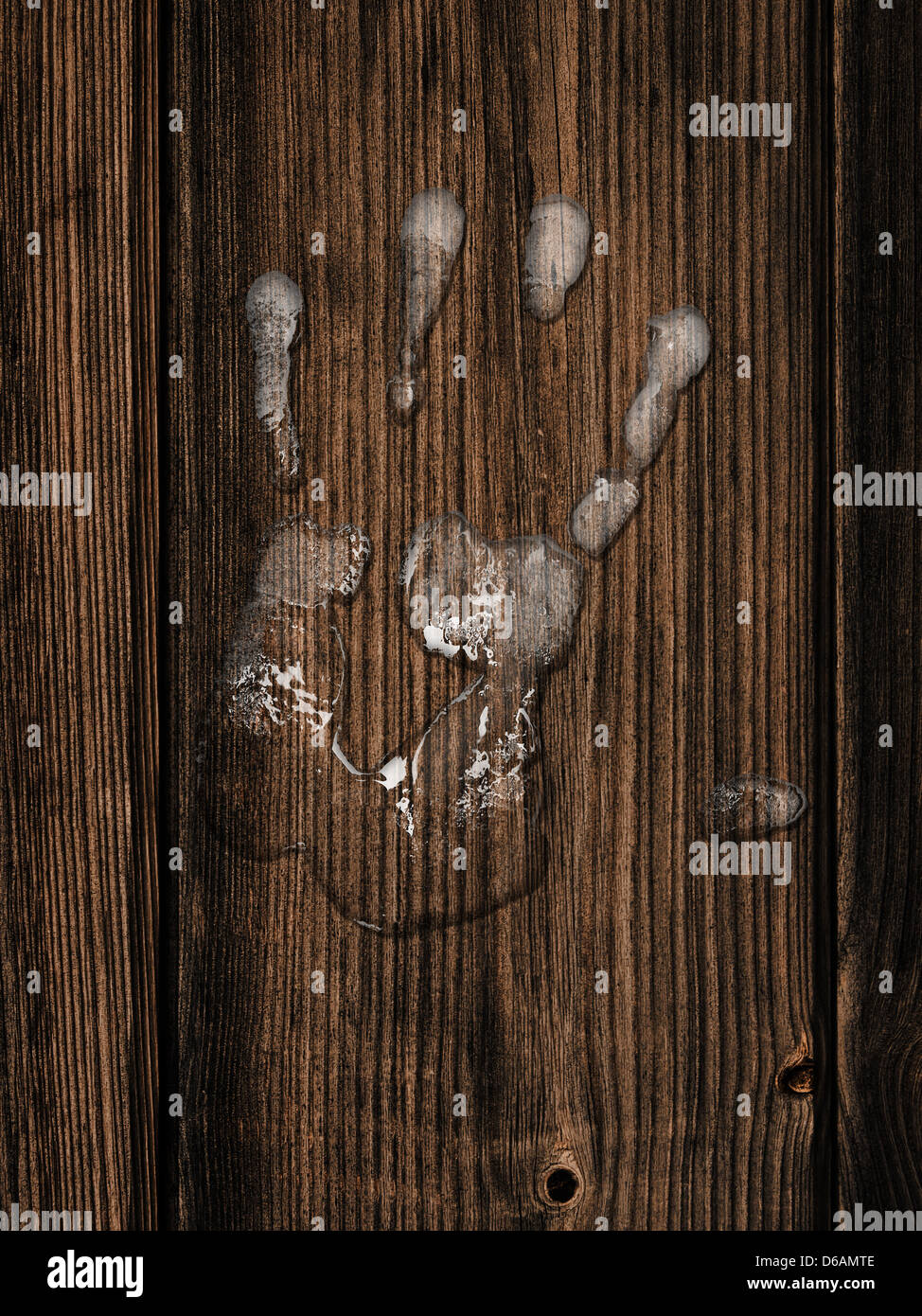 Handprint with wooden texture hi-res stock photography and images - Alamy