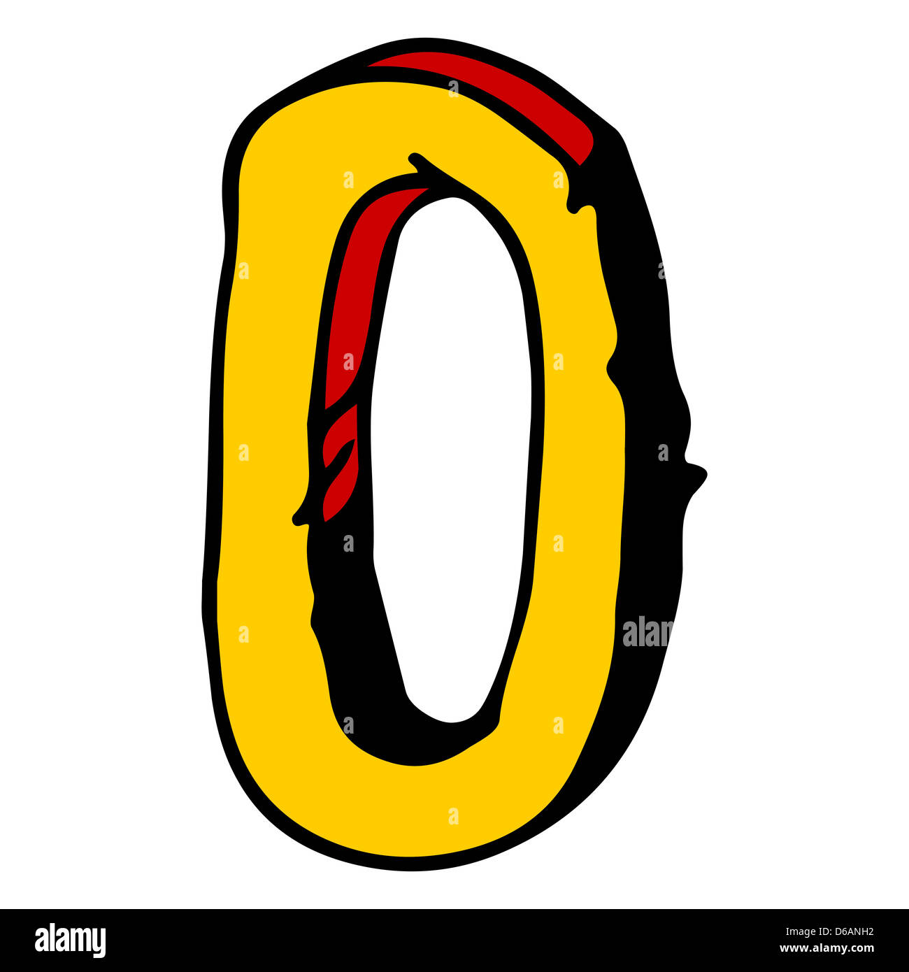 childlike doodle ABC, hand drawn number 0 Stock Photo - Alamy