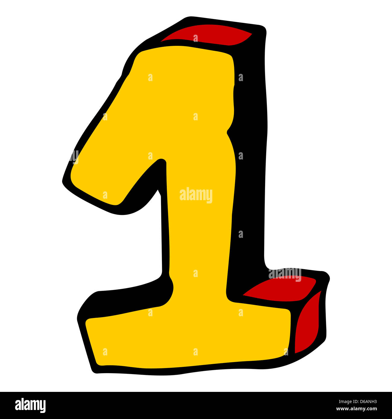 childlike doodle ABC, hand drawn number 1 Stock Photo - Alamy