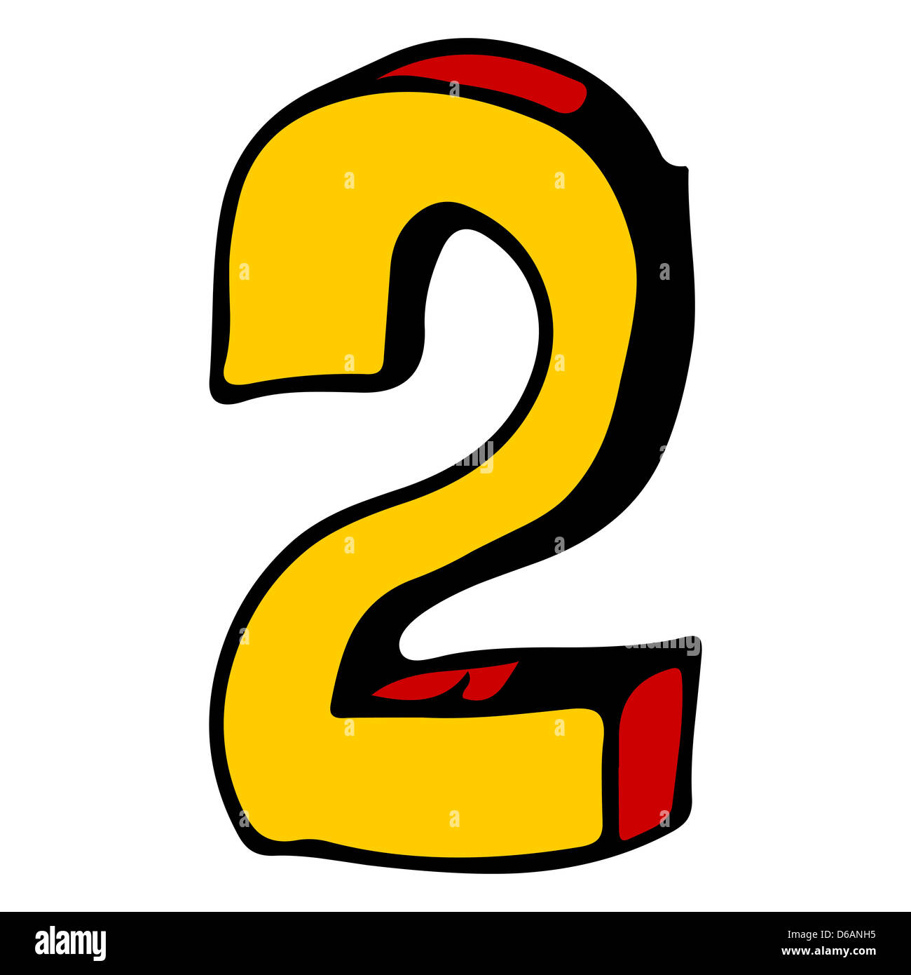 childlike doodle ABC, hand drawn number 2 Stock Photo - Alamy