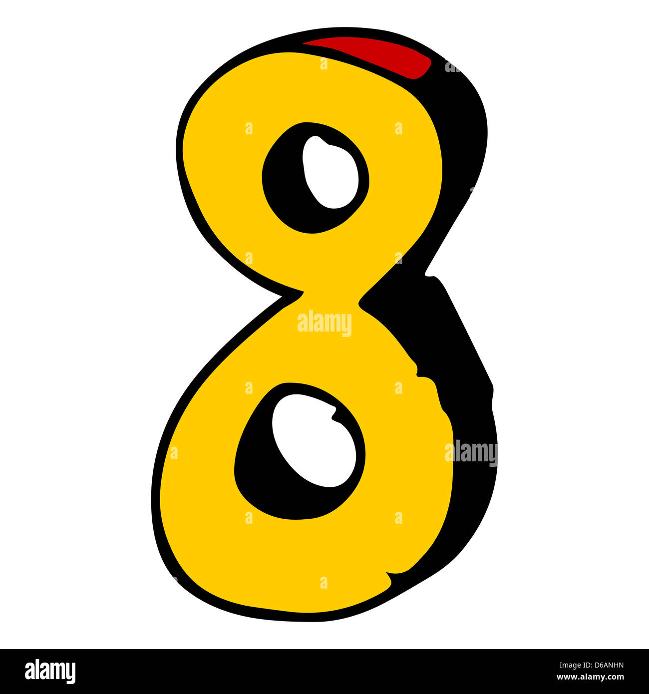 childlike doodle ABC, hand drawn number 8 Stock Photo - Alamy