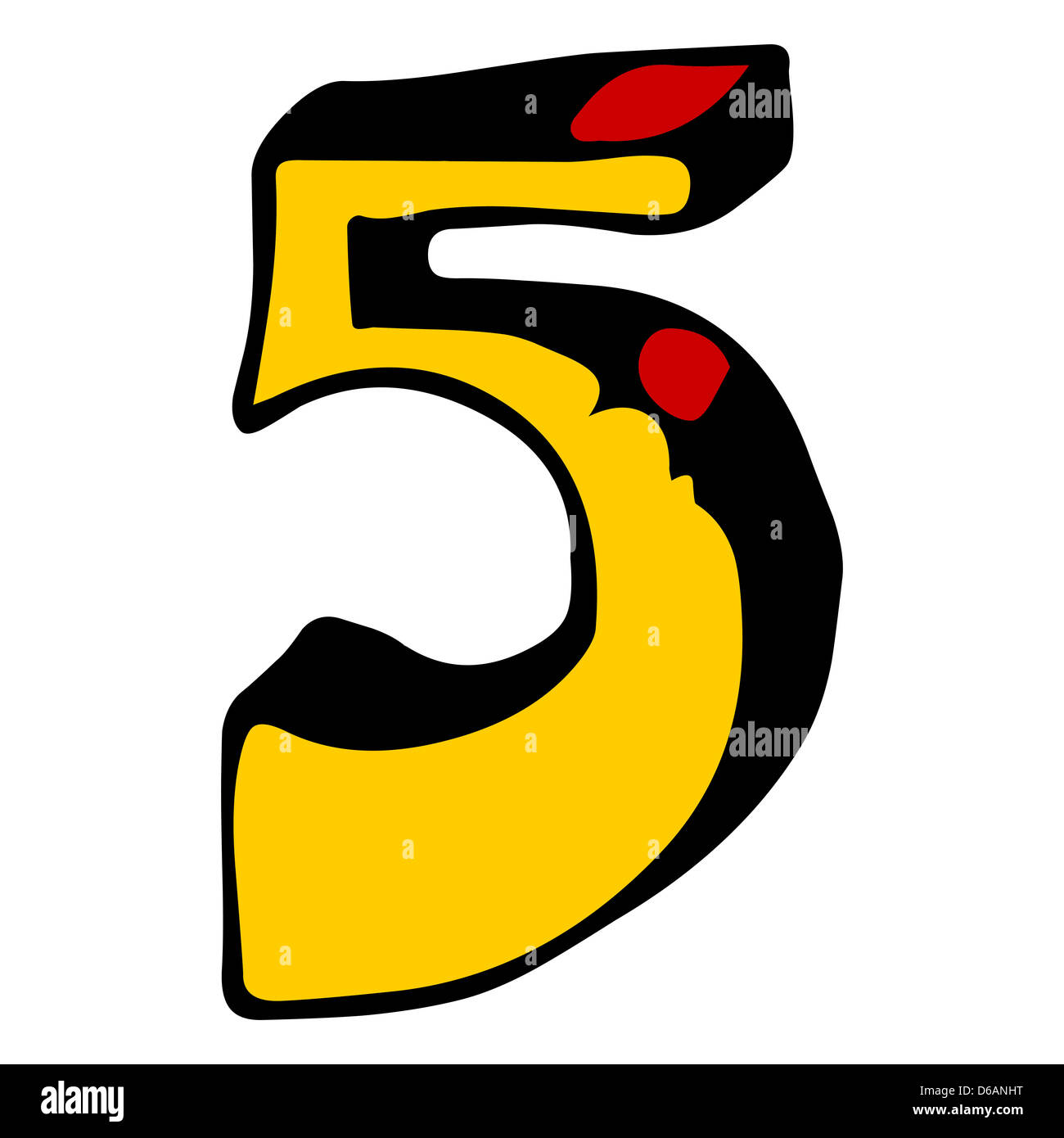 childlike doodle ABC, hand drawn number 5 Stock Photo - Alamy