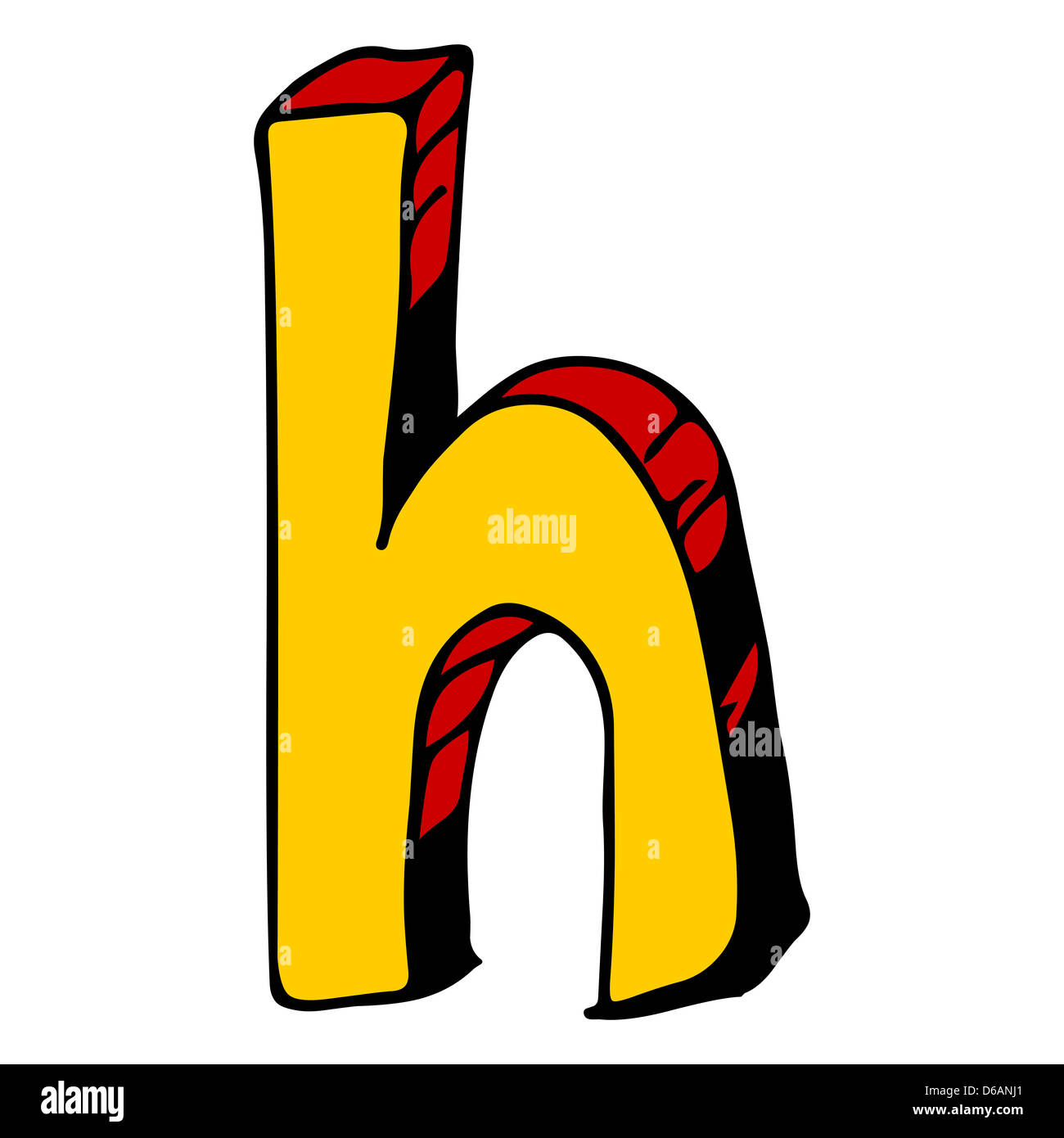 childlike doodle ABC, hand drawn letter H Stock Photo - Alamy