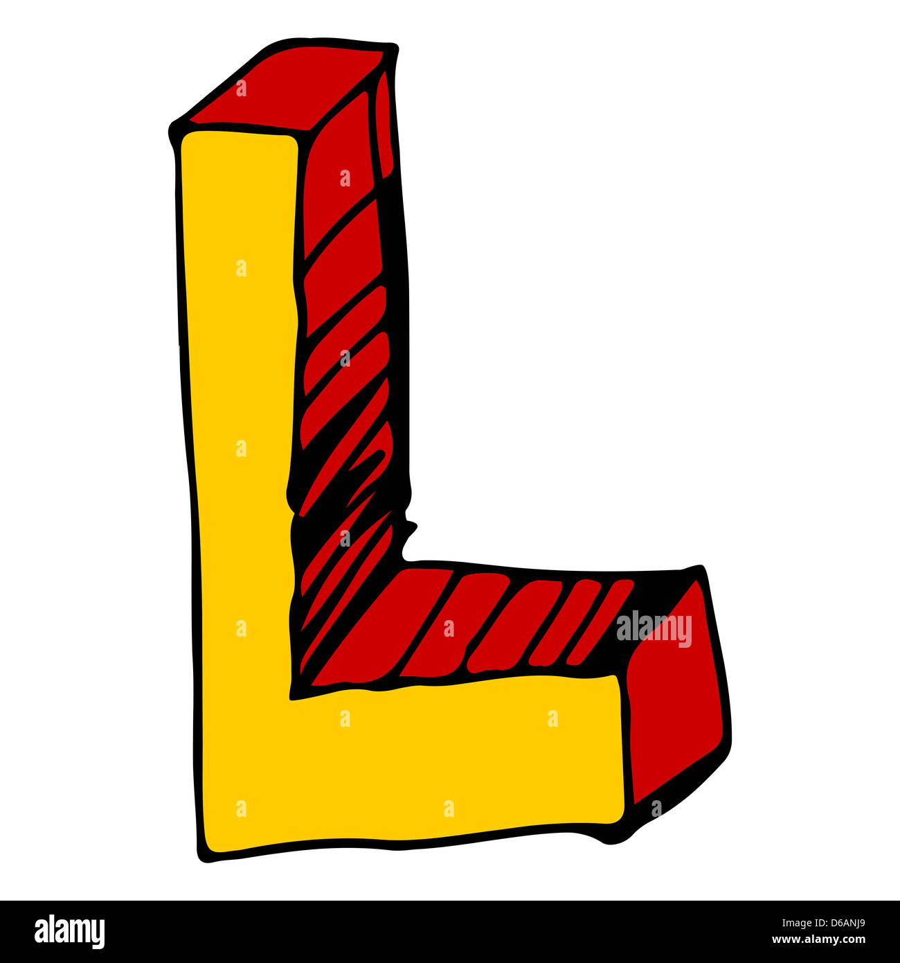 childlike doodle ABC, hand drawn letter L Stock Photo - Alamy