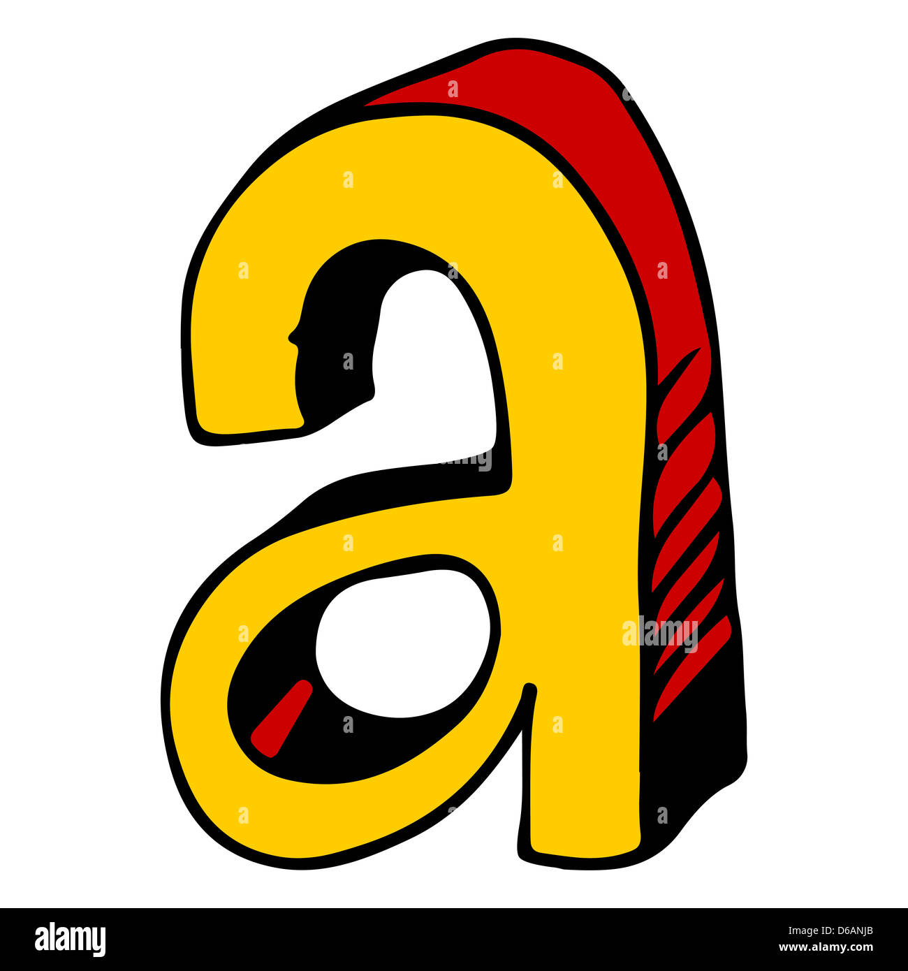 childlike doodle ABC, hand drawn letter A Stock Photo - Alamy