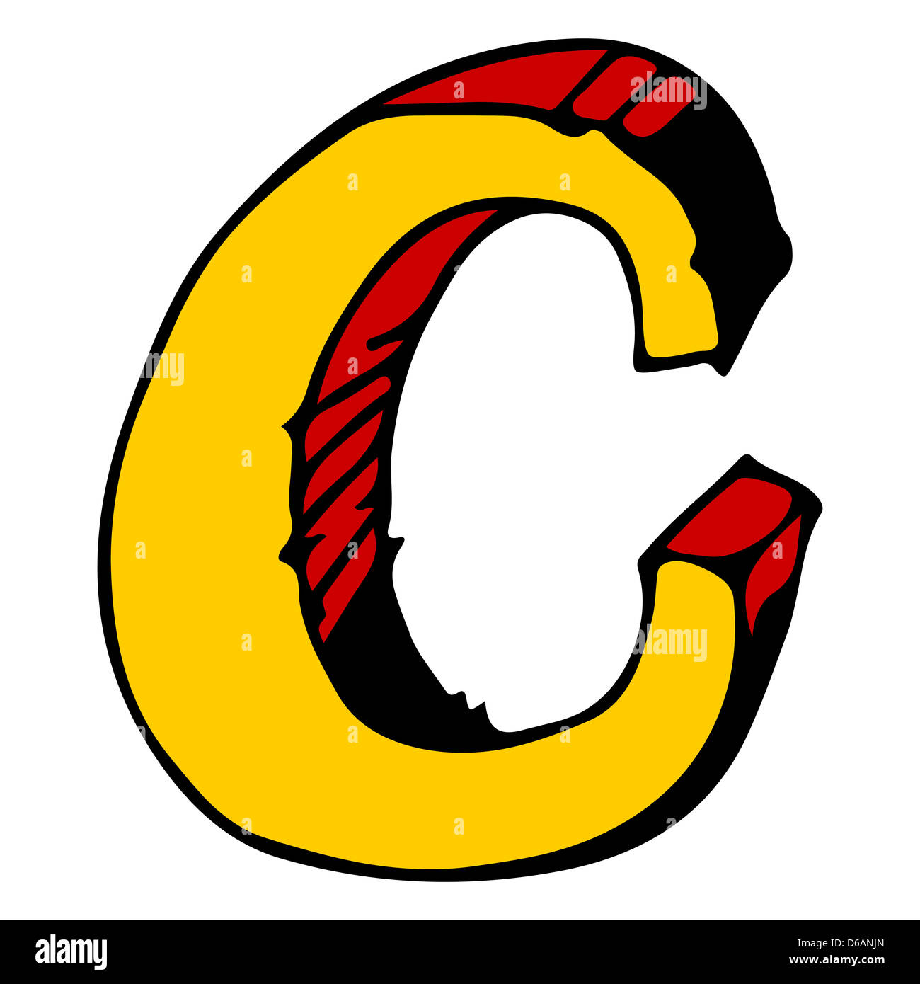 childlike doodle ABC, hand drawn letter C Stock Photo - Alamy