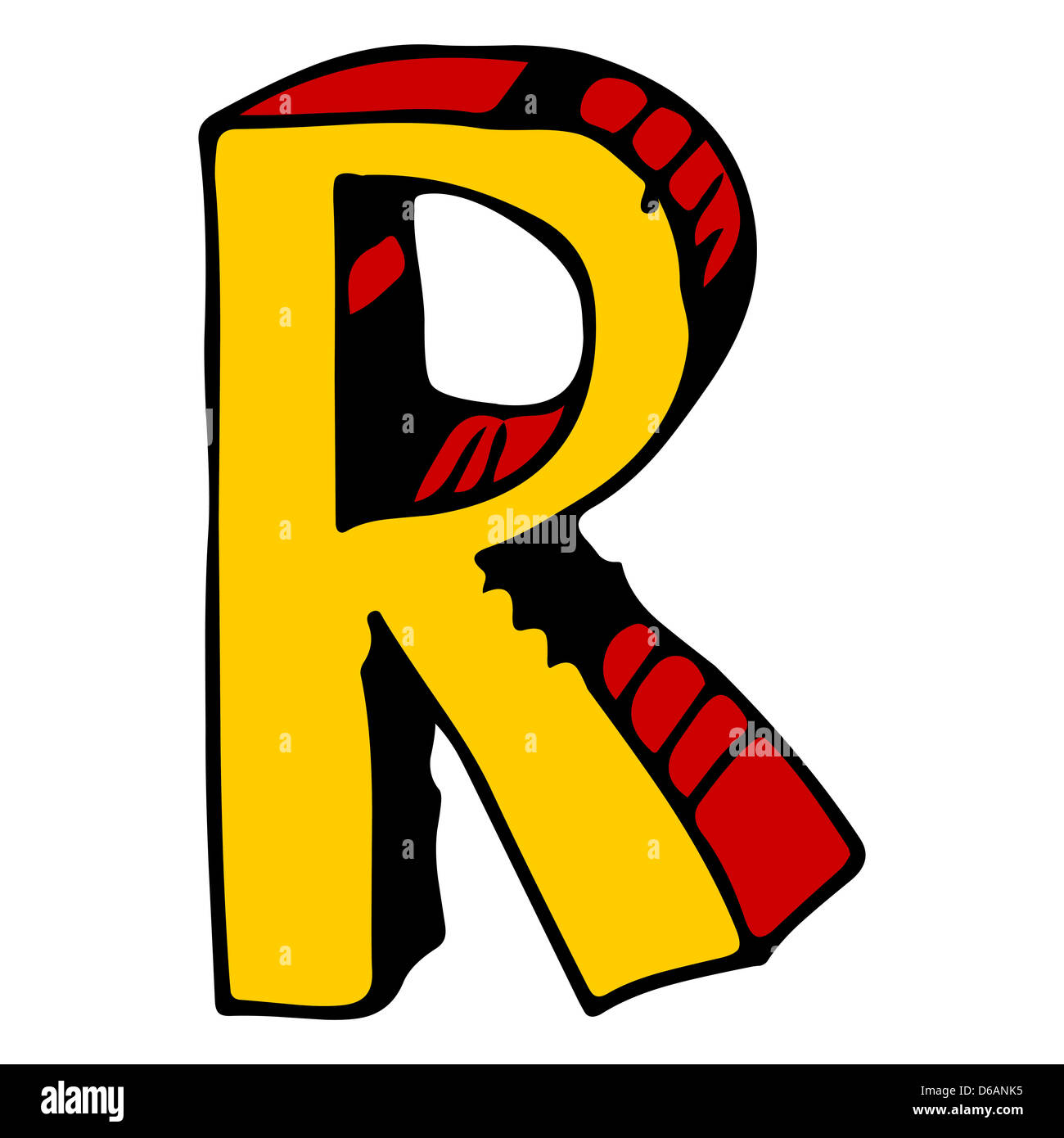 childlike doodle ABC, hand drawn letter R Stock Photo - Alamy