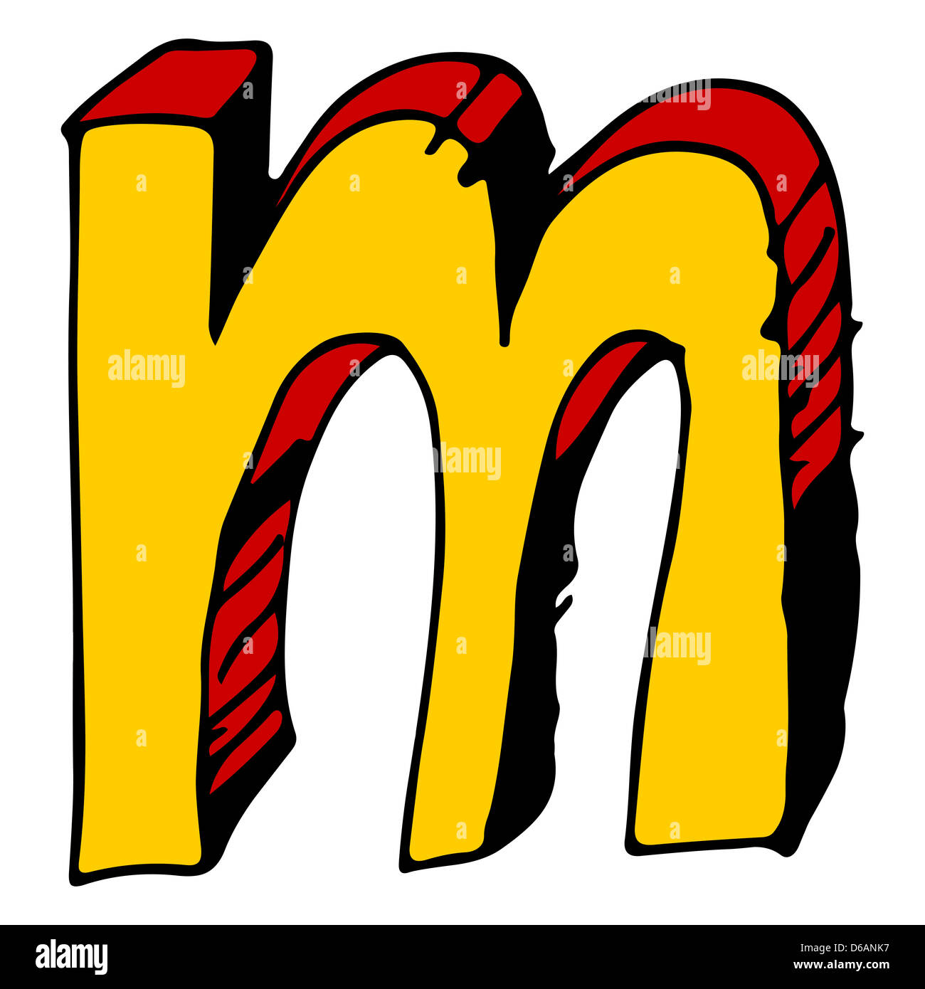 childlike doodle ABC, hand drawn letter M Stock Photo - Alamy