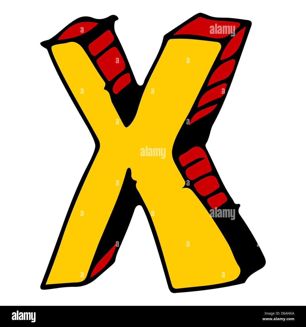 childlike doodle ABC, hand drawn letter X Stock Photo - Alamy