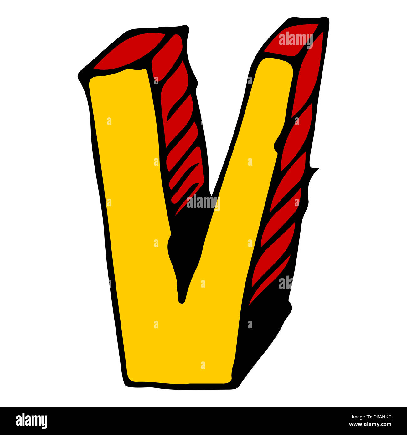 childlike doodle ABC, hand drawn letter V Stock Photo - Alamy