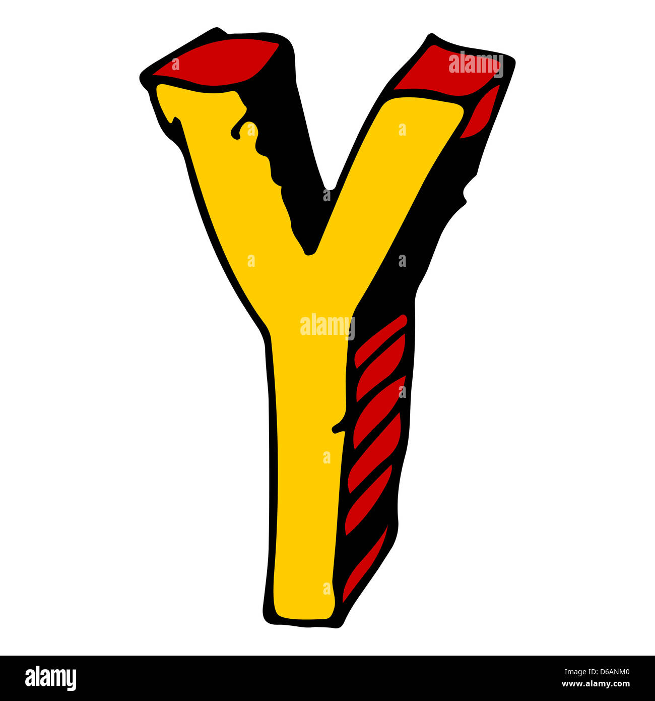 childlike doodle ABC, hand drawn letter Y Stock Photo - Alamy