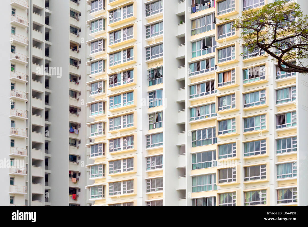 huge modern residential building windows in Singapore Stock Photo - Alamy