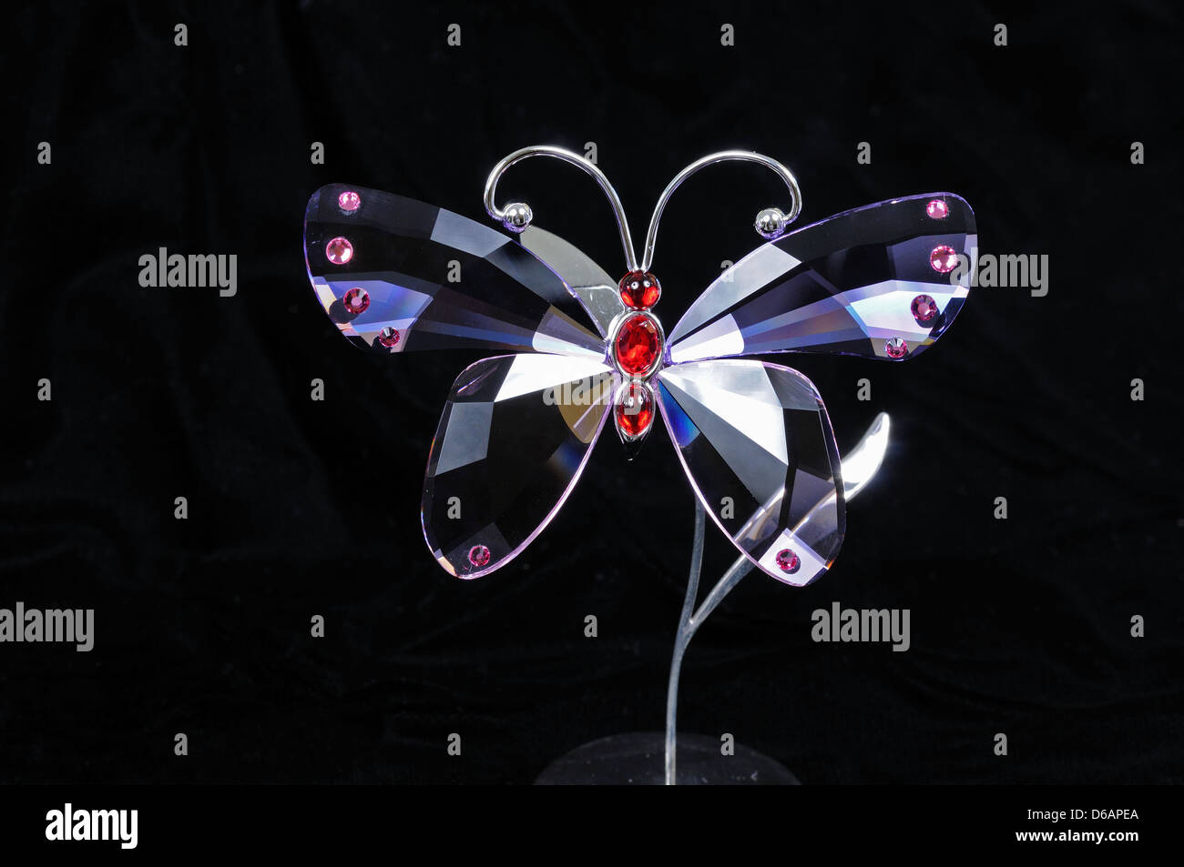 Crystal butterfly against a black background Stock Photo - Alamy