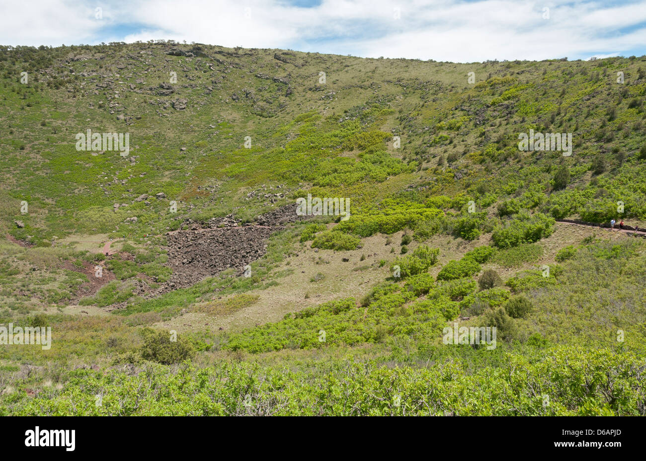 New Mexico, Capulin Volcano National Monument, visitors on Crater Vent ...