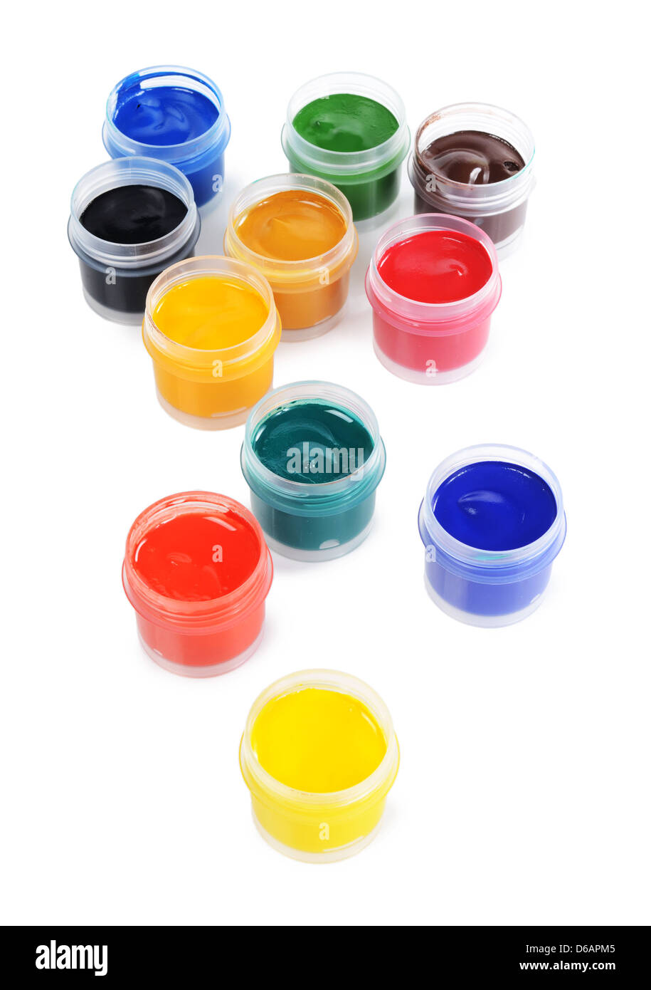 Jars with colour paints Stock Photo - Alamy