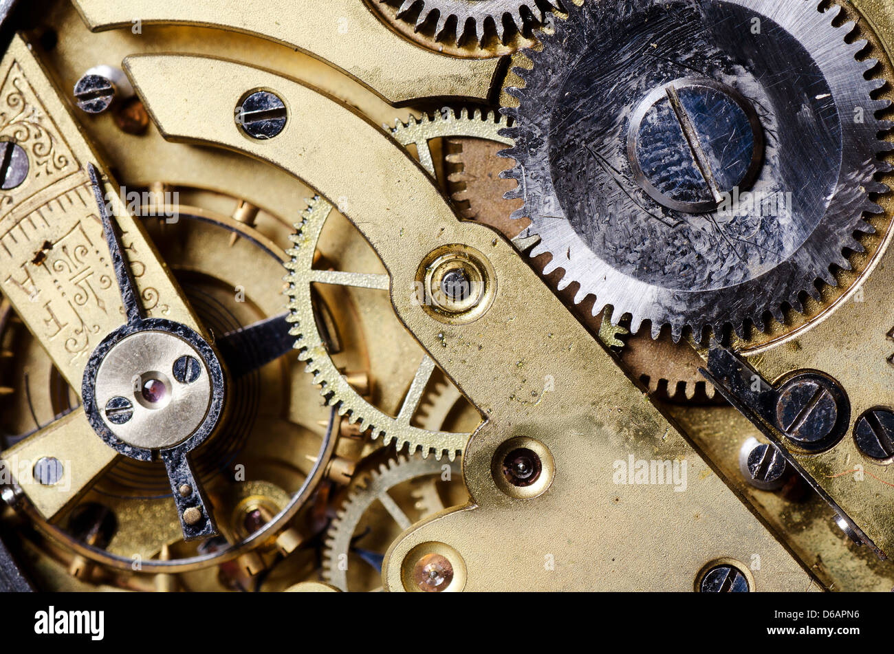 The mechanism of an old watch Stock Photo - Alamy