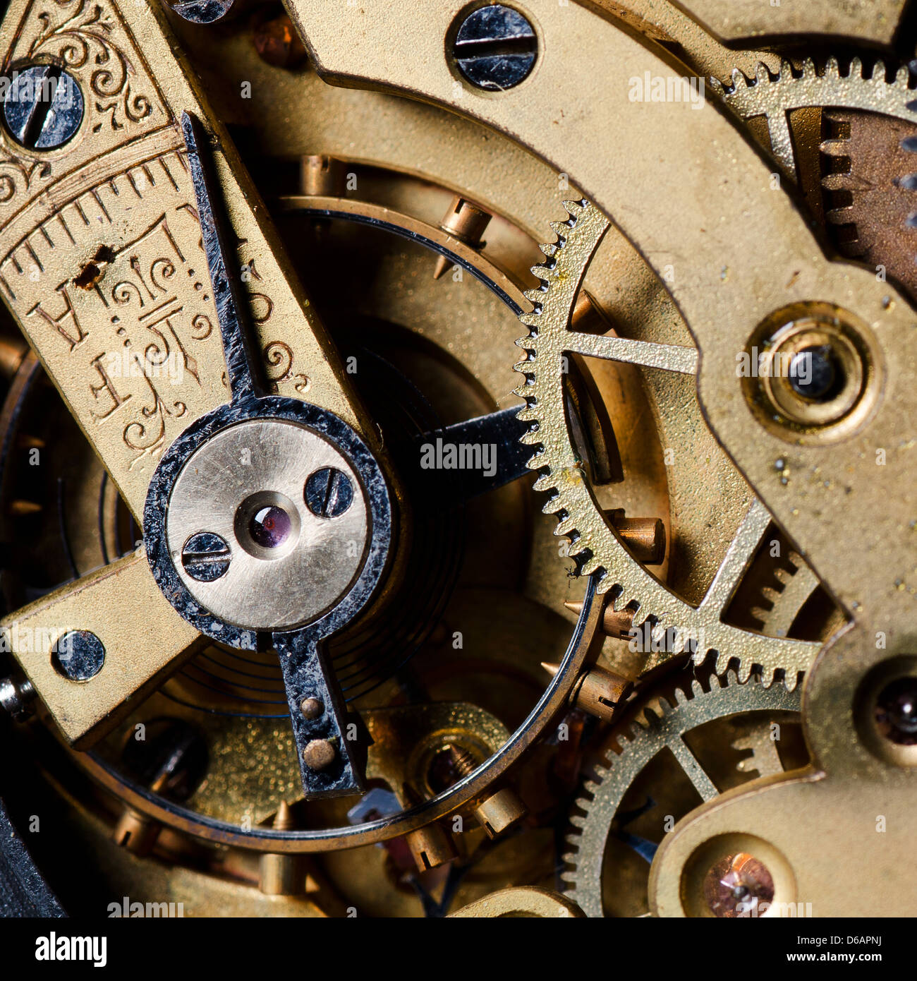 The mechanism of an old watch Stock Photo - Alamy