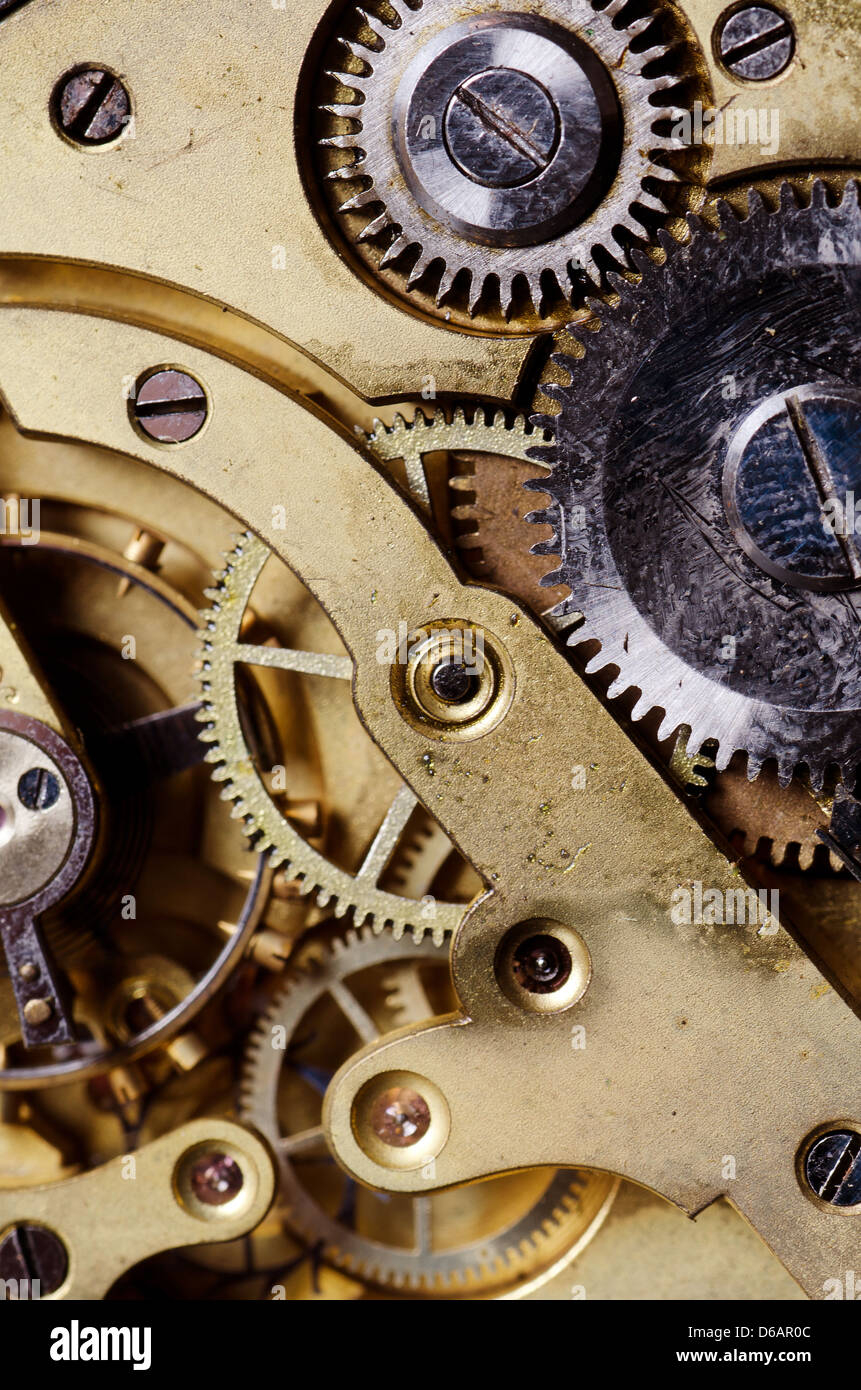 The mechanism of an old watch Stock Photo - Alamy