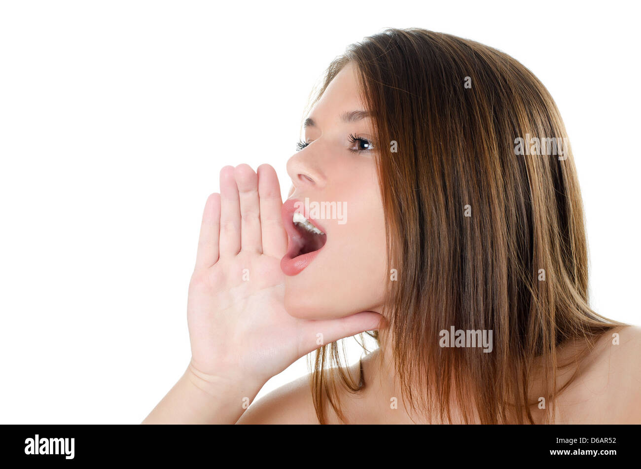 Teen girl shouting full length hi-res stock photography and images - Alamy
