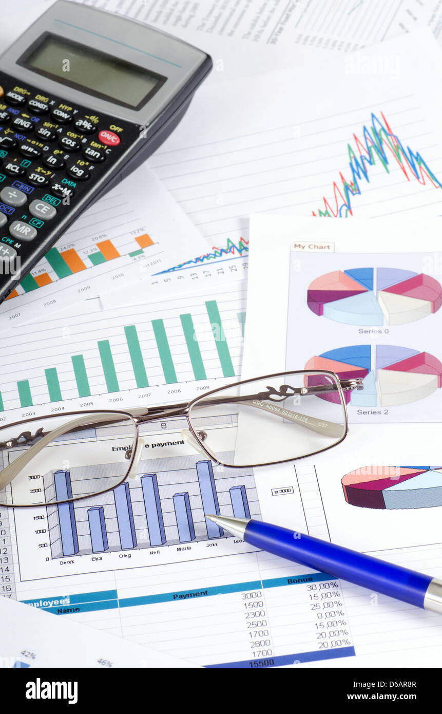 Business the newspaper with chart Stock Photo - Alamy