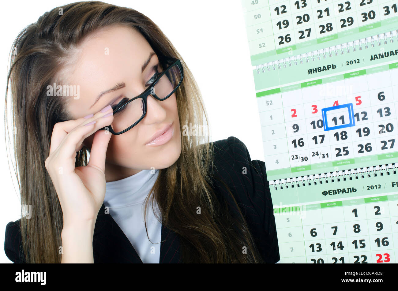 The business woman with a calendar Stock Photo - Alamy