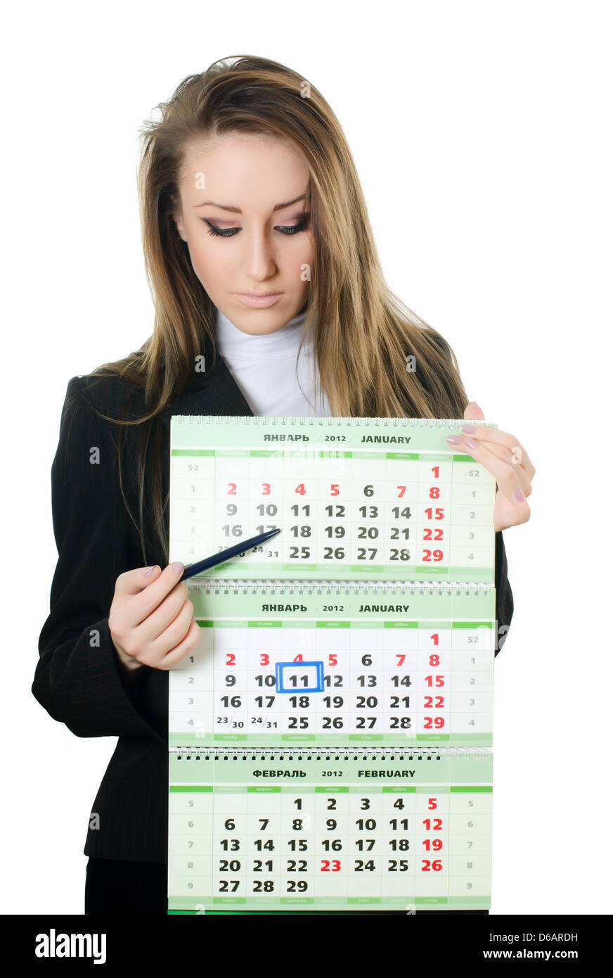 The business woman with a calendar Stock Photo - Alamy