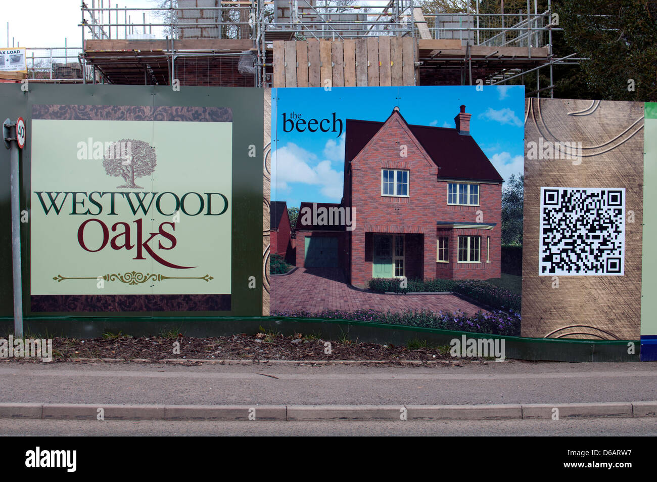 QR code at housing development site, Coventry, UK Stock Photo - Alamy