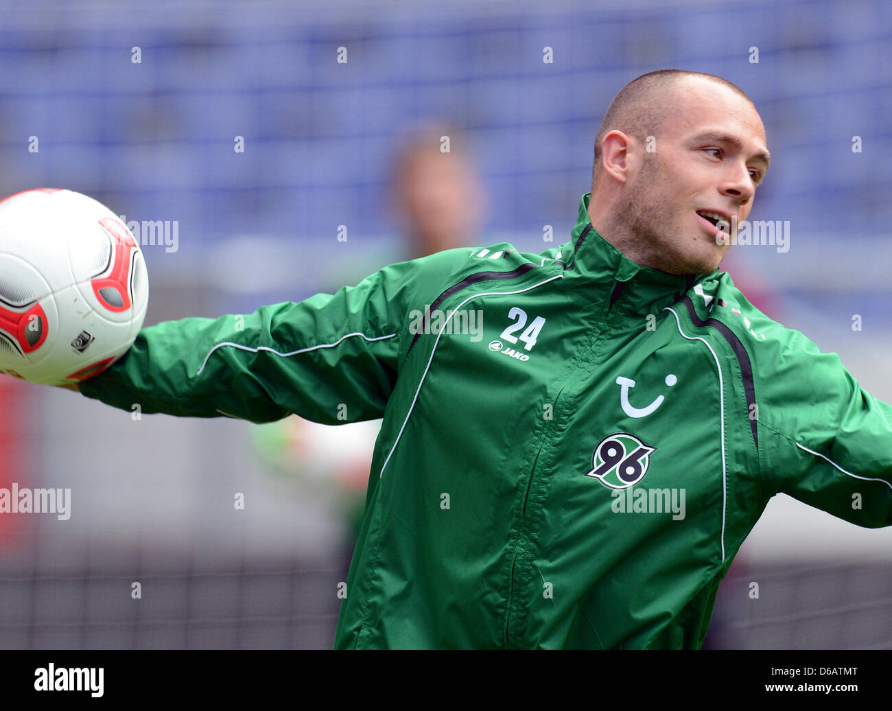 Hanover's Christian Pander practices at AWD Arena in Hanover, Germany ...